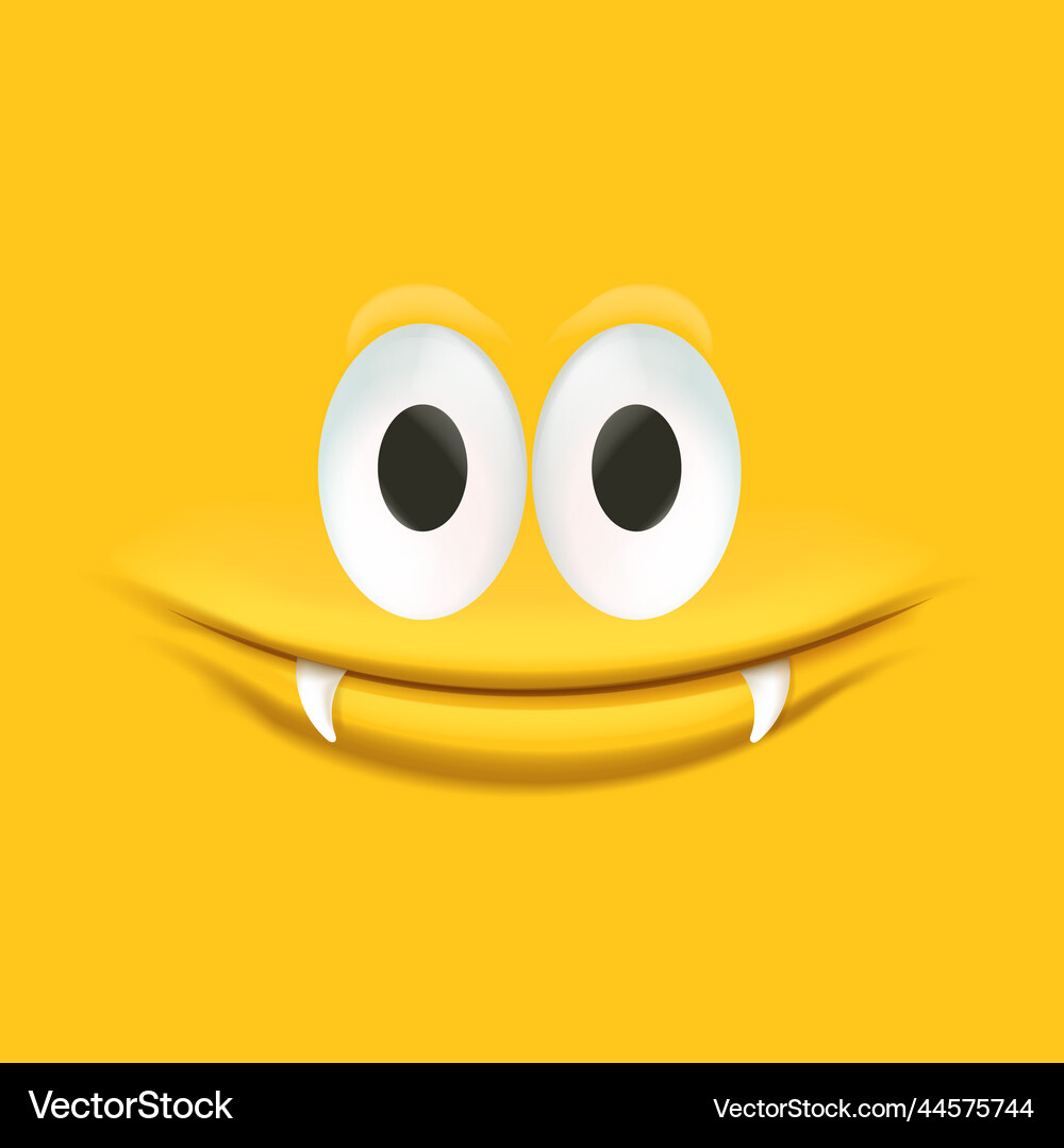 Funny blue monster face with open mouth Royalty Free Vector