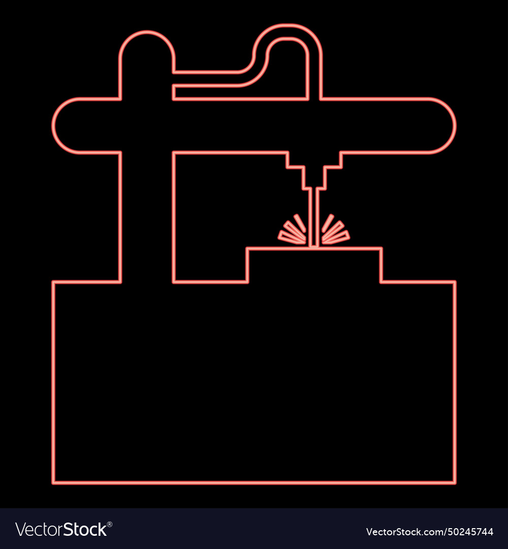 Neon laser cnc machine for engraving device Vector Image Neon laser cnc machine for engraving device Vector Image