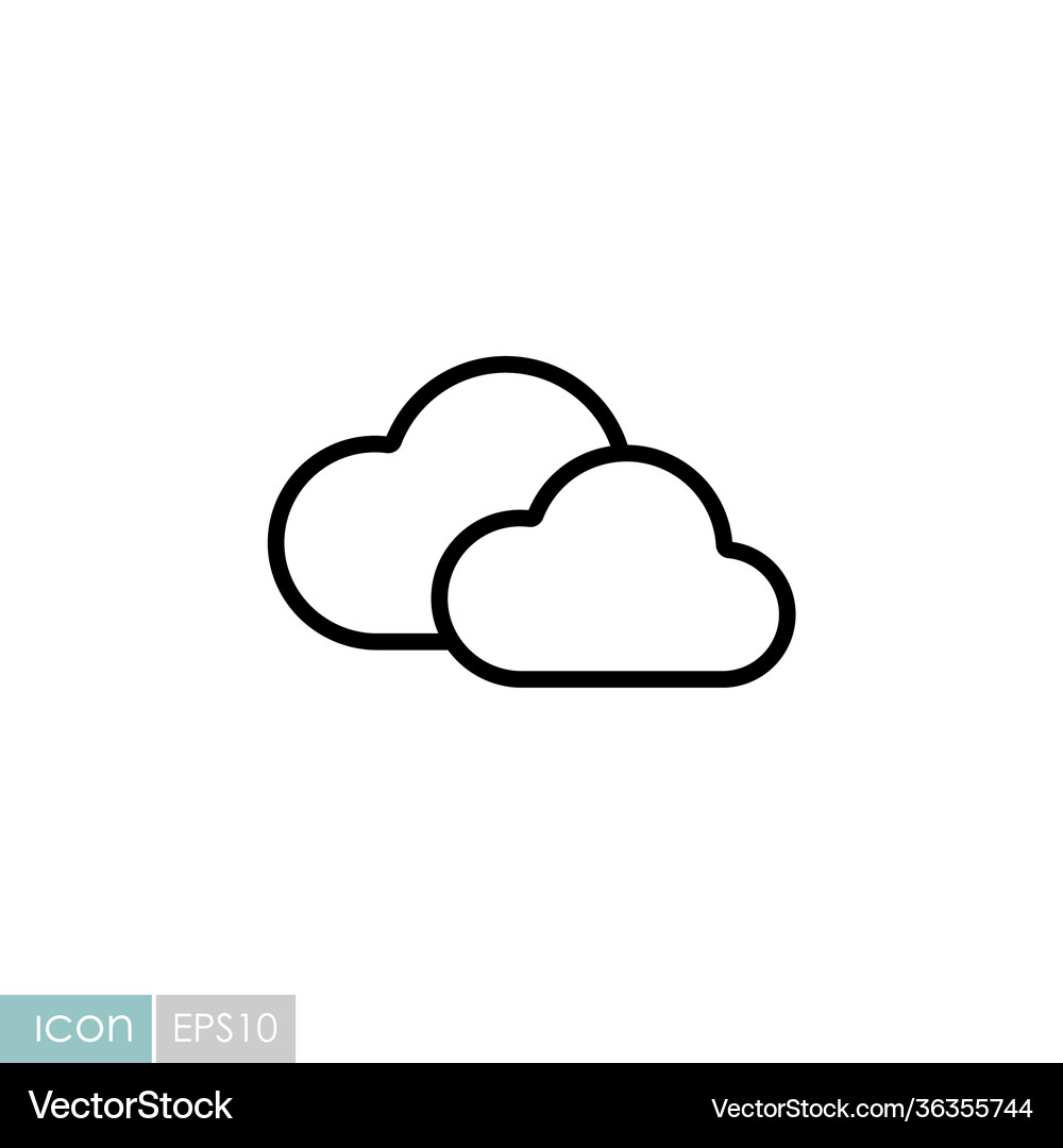 Two clouds icon weather sign Royalty Free Vector Image
