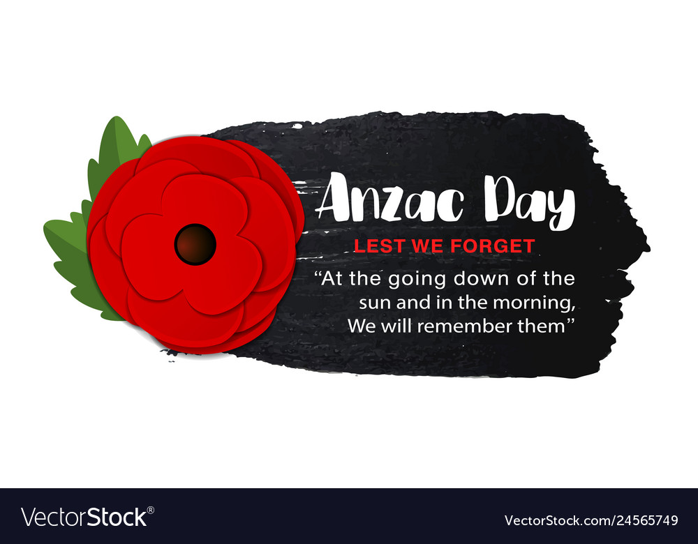 Anzac day poster on a hand drawn ink Royalty Free Vector