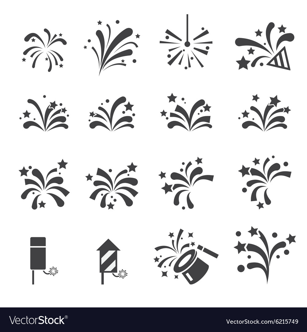 Firework icon set Royalty Free Vector Image - VectorStock
