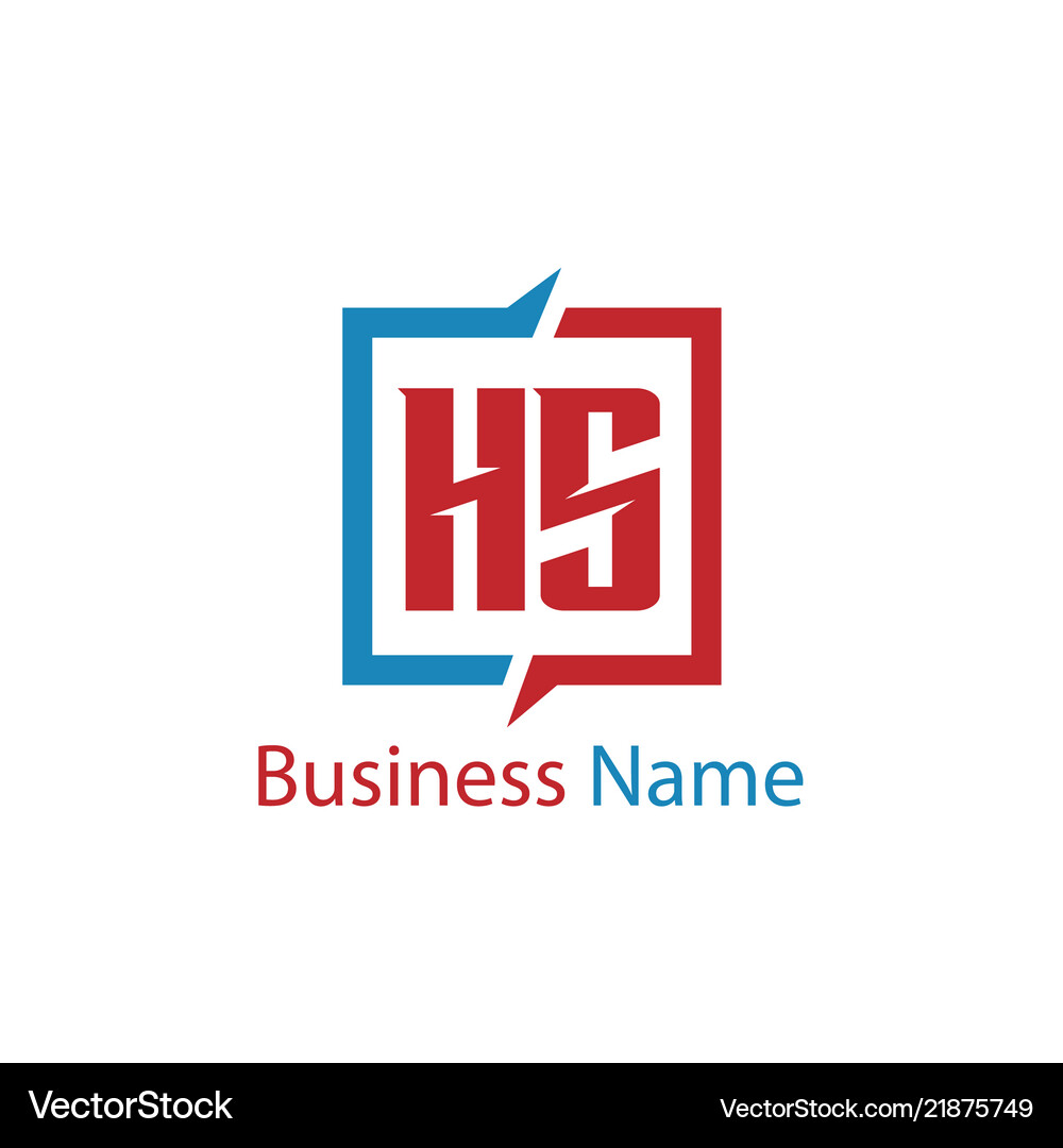 Initial letter hs logo template design Royalty Free Vector