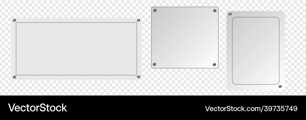 Metal plates steel plate stainless panel chrome Vector Image