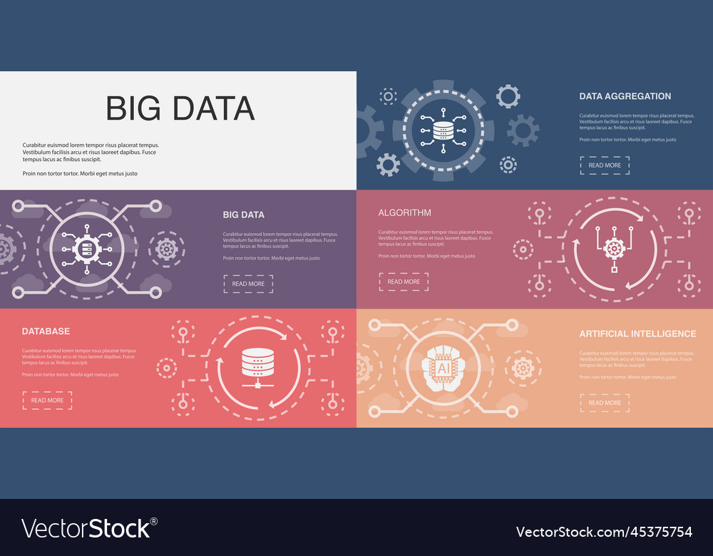 Big Data Database Aggregation Algorithm Royalty Free Vector