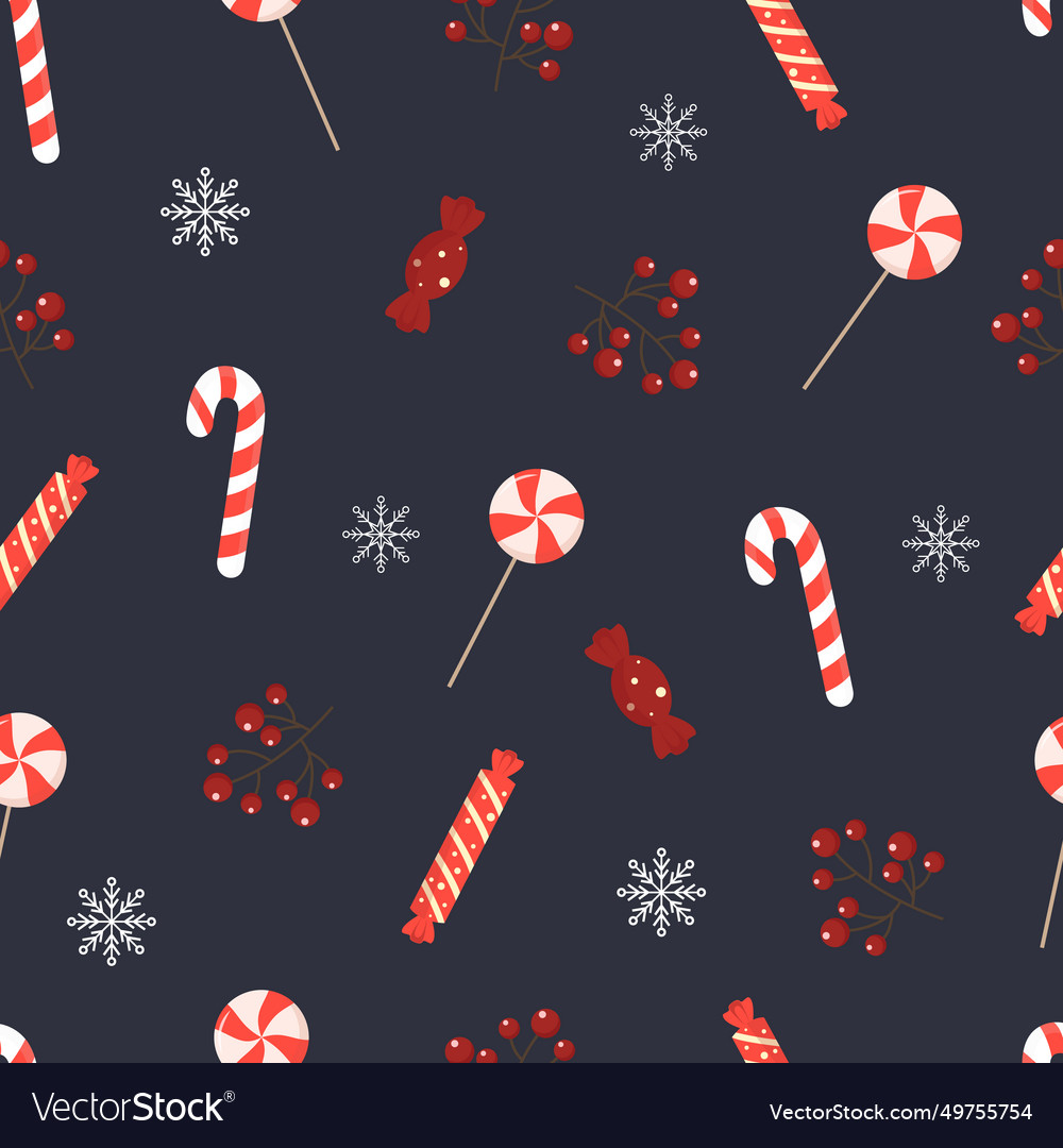 Christmas Seamless Pattern With Candies Royalty Free Vector
