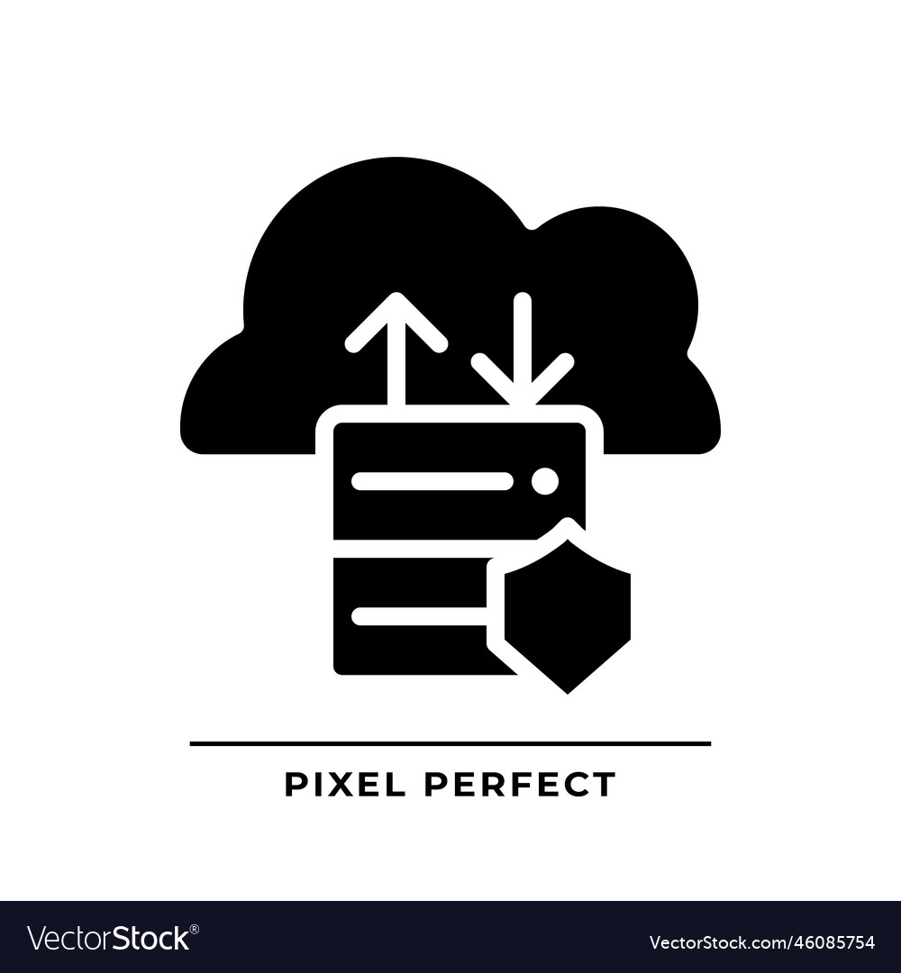 Data Migration To Cloud Black Glyph Icon Vector Image