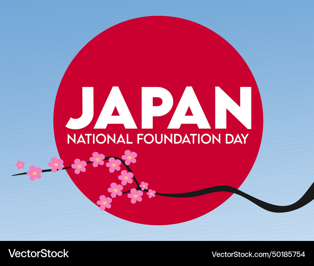 Happy national foundation day japan Royalty Free Vector