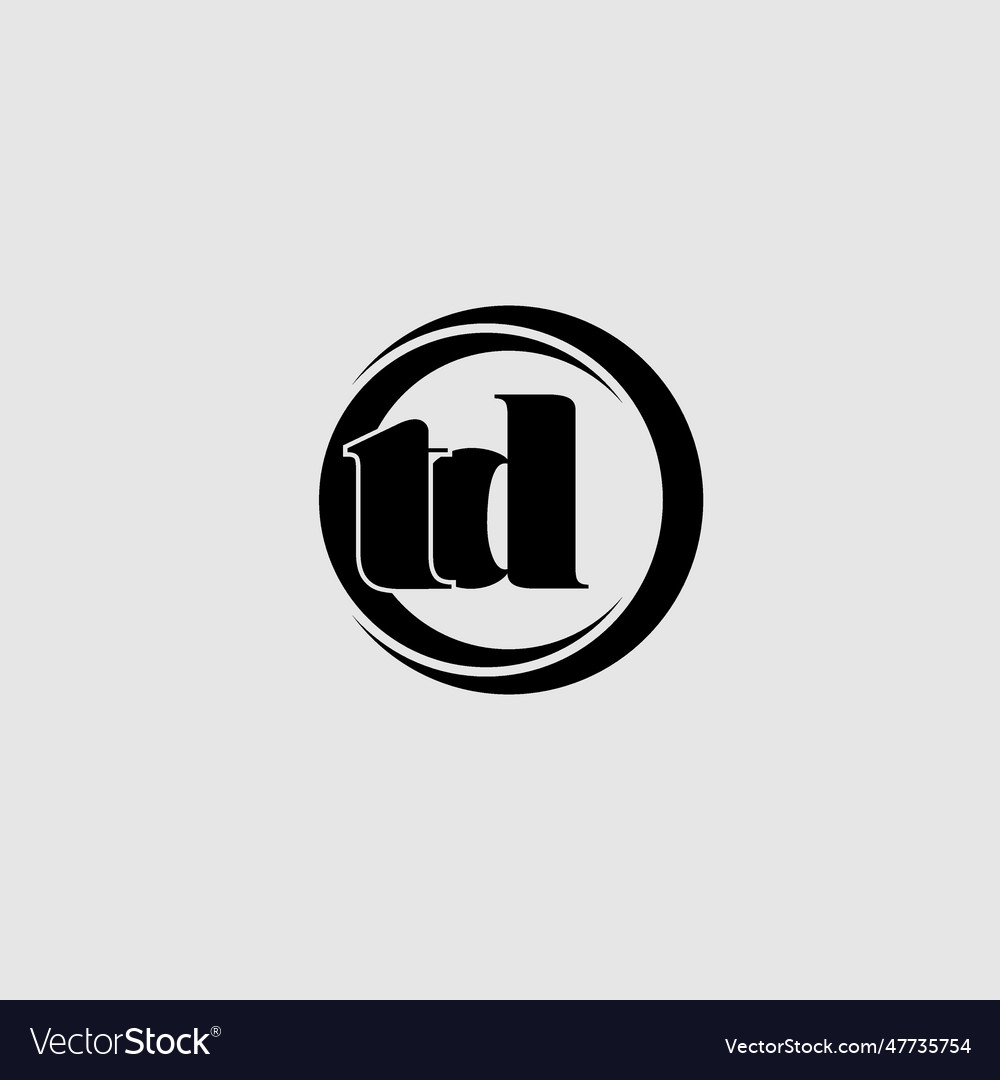 Letters td simple circle linked line logo Vector Image