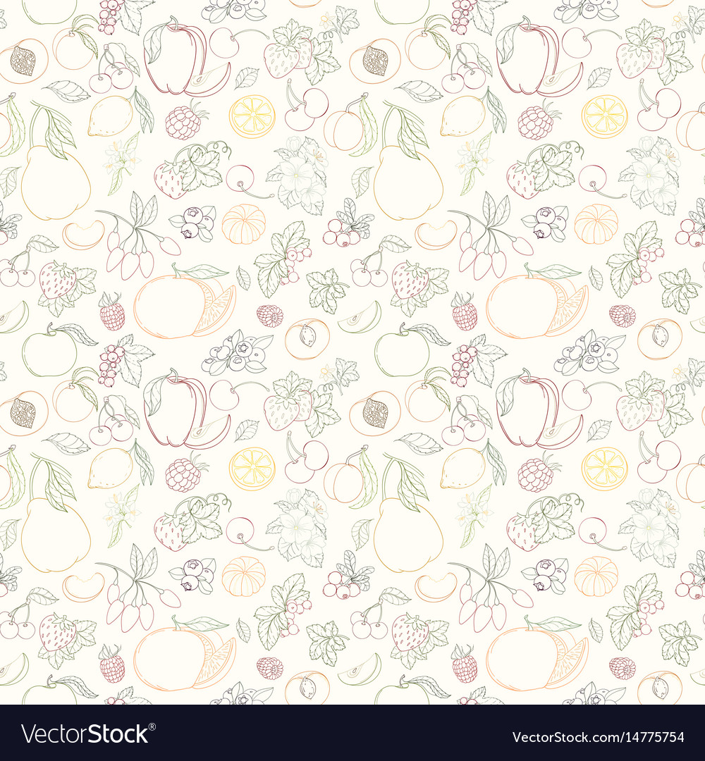 Seamless fruit pattern Royalty Free Vector Image