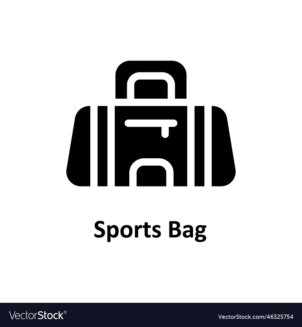 Sports bag solid icons simple stock illu Vector Image