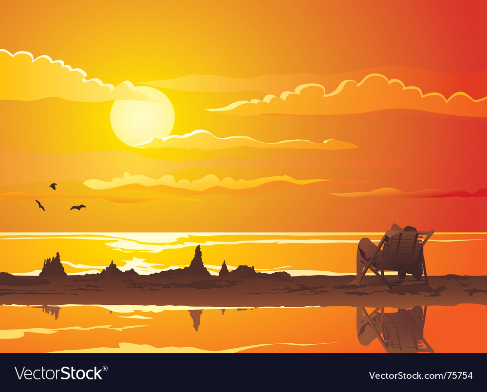 Sunset Royalty Free Vector Image - VectorStock