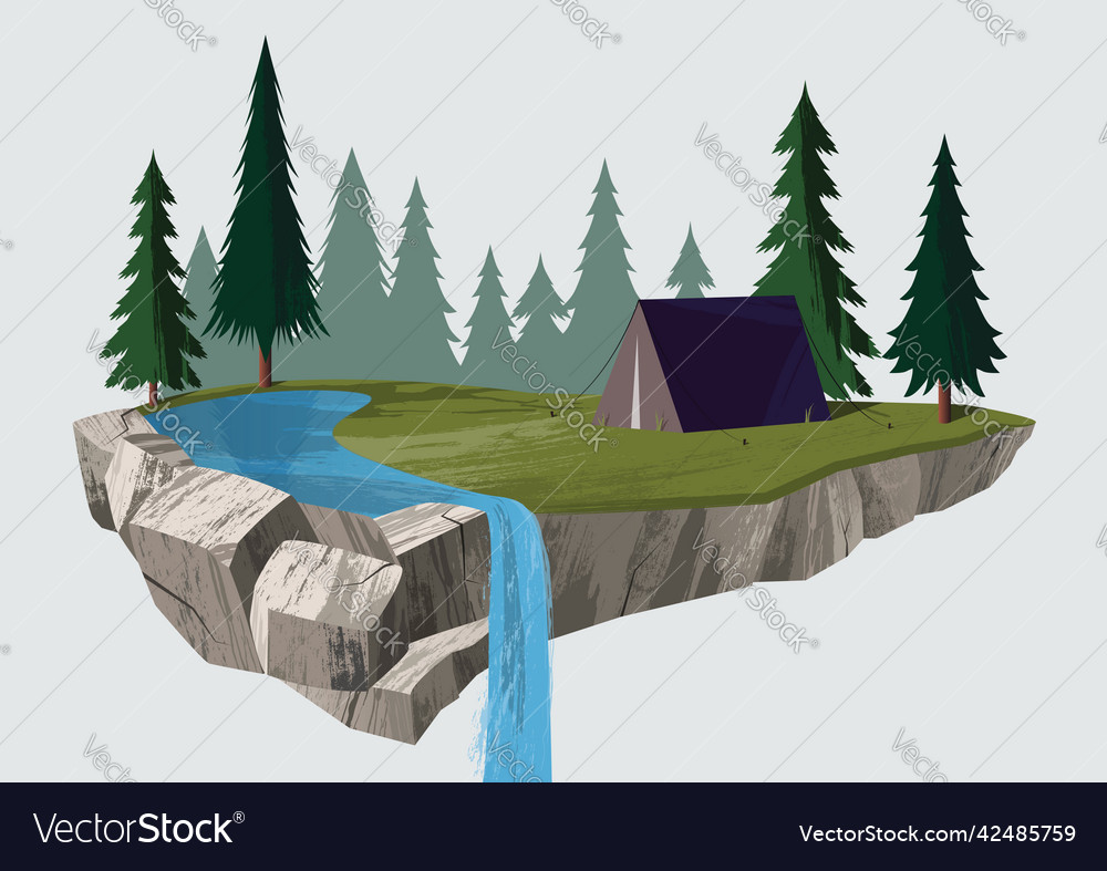Camping nature Royalty Free Vector Image - VectorStock Camping nature Royalty Free Vector Image - VectorStock