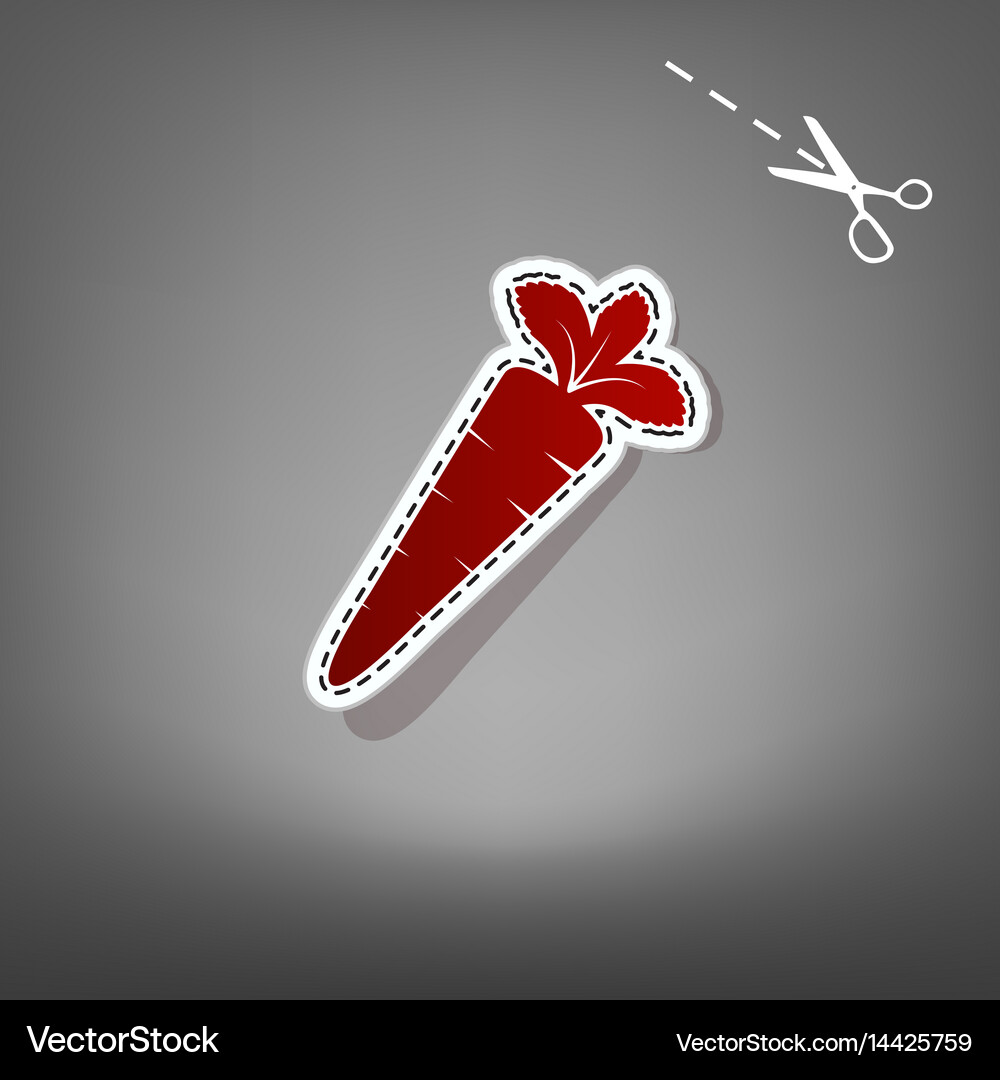 Carrot sign red icon Royalty Free Vector Image
