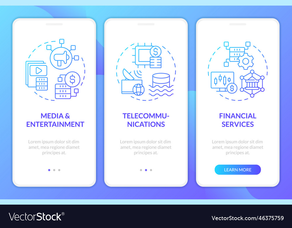 Data Lake Use Cases Blue Gradient Mobile App Vector Image