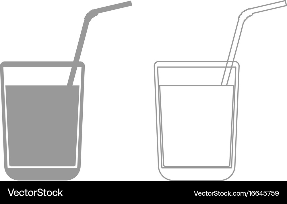 Glass with Straw - Drinking Icon Royalty Free Vector Image