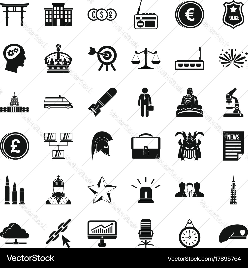 Balance icons set simple style Royalty Free Vector Image