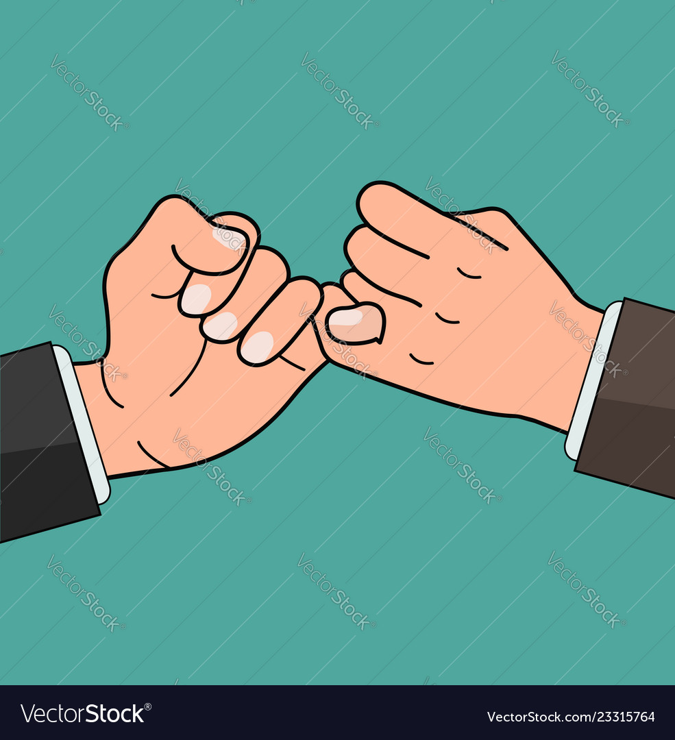 Business hand pinky promise concept Royalty Free Vector