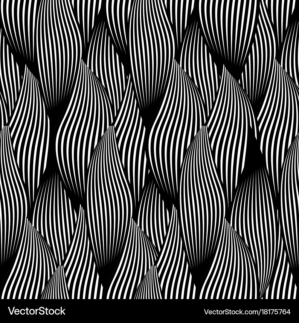 Decorative ornamental seamless pattern waves petal