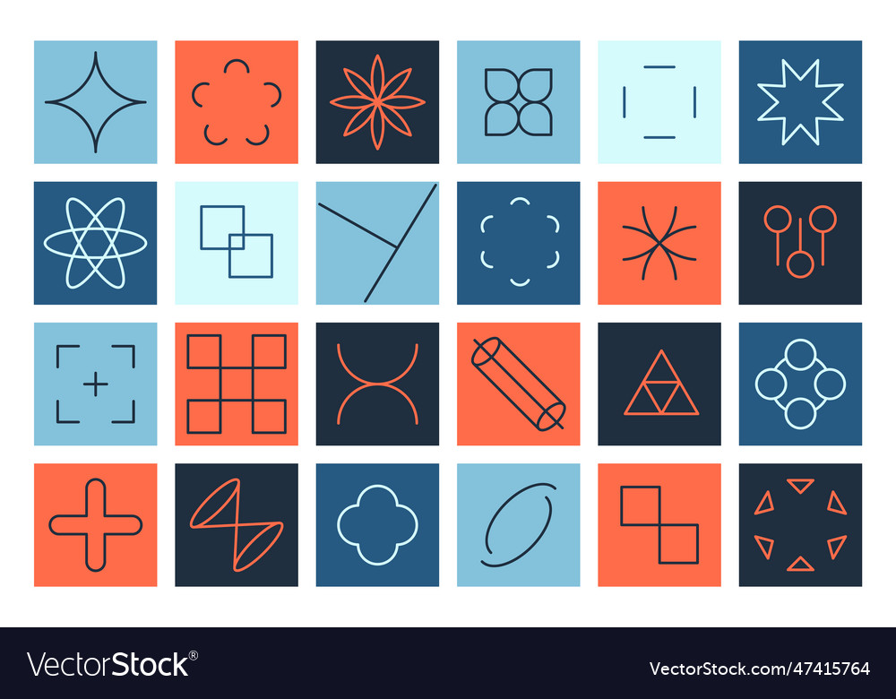 Modern line figures abstract linear forms Vector Image