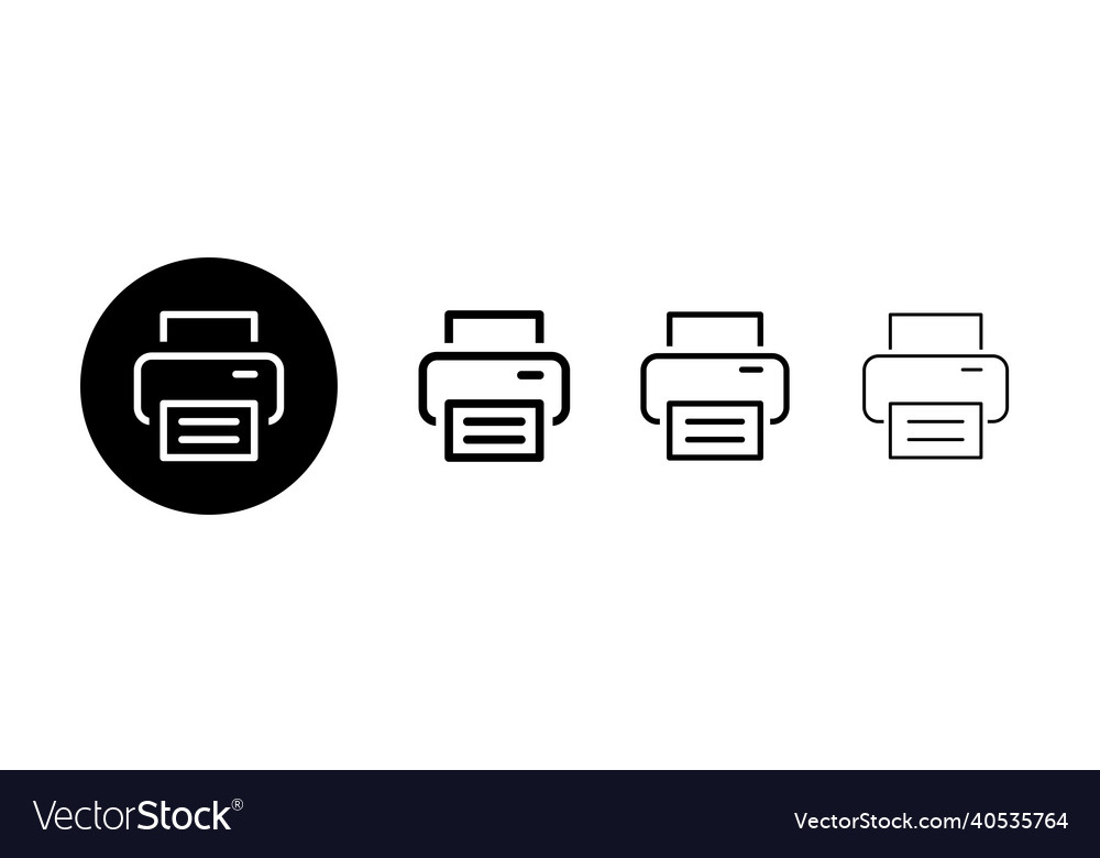 Print icon set printer Royalty Free Vector Image