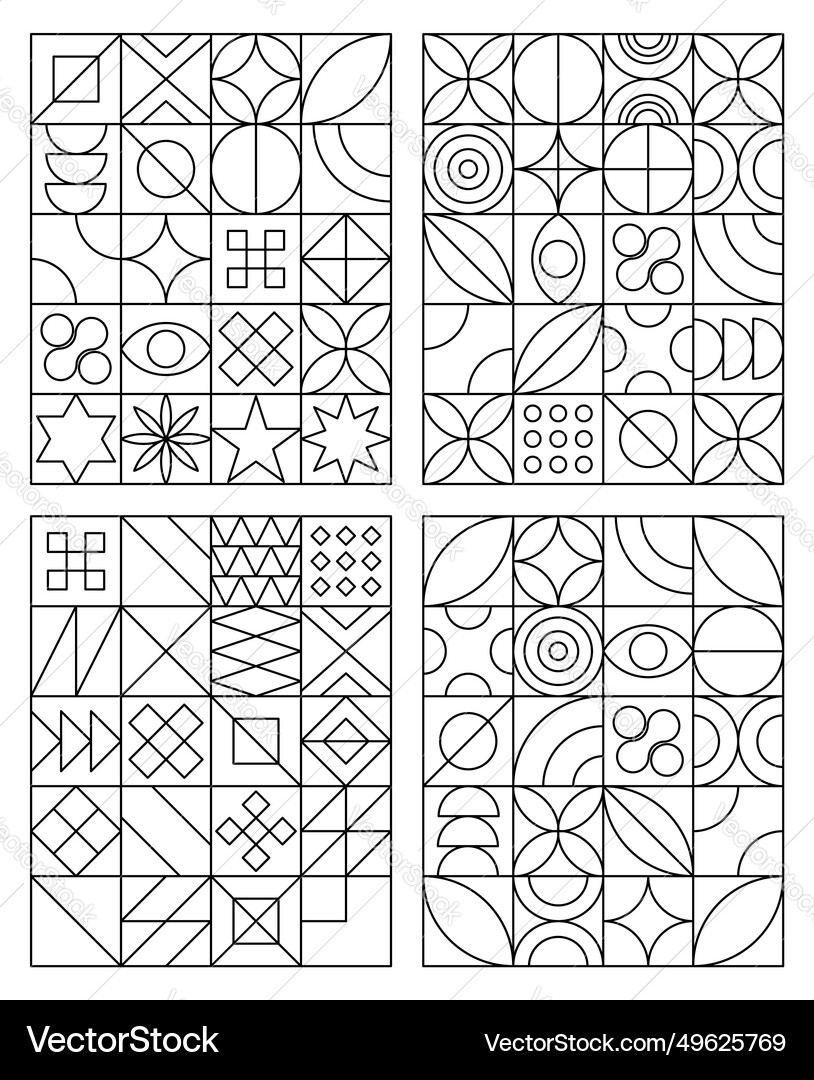 Coloring pages geometric for kids Royalty Free Vector Image