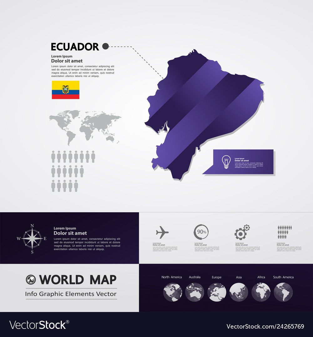 Ecuador map Royalty Free Vector Image - VectorStock
