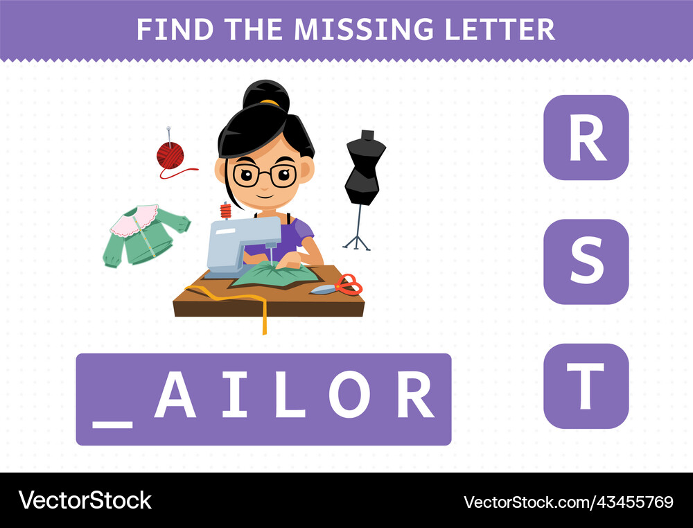 Education game for children find missing letter Vector Image