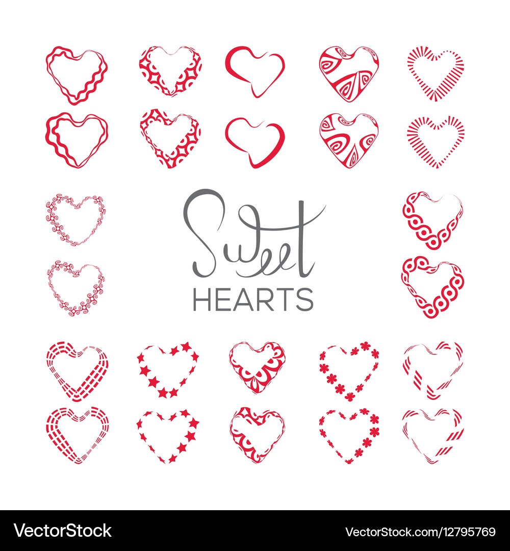 Set of hearts Royalty Free Vector Image - VectorStock