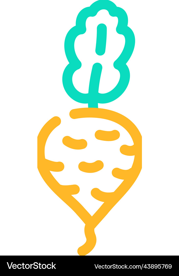 Yellow radish color icon Royalty Free Vector Image