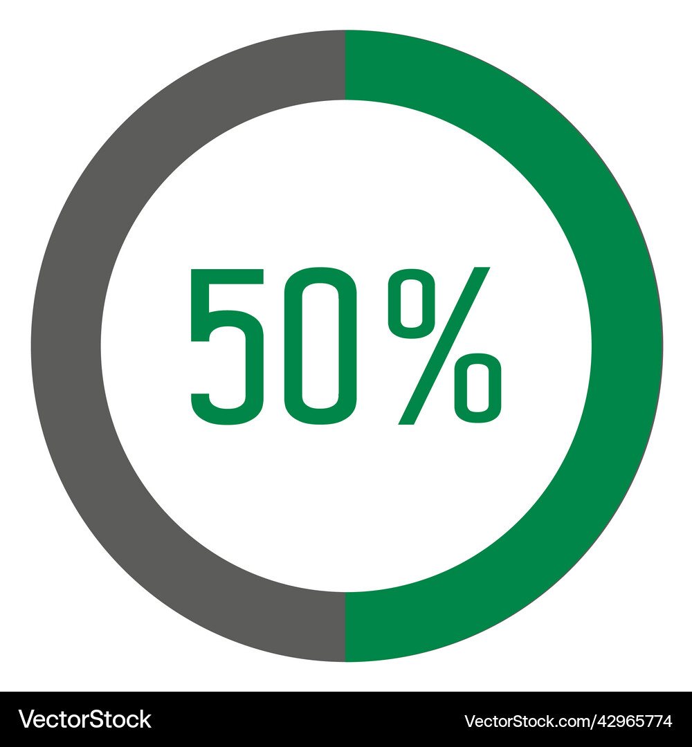 50 Percent Progress Circle - Chart Royalty Free Vector Image