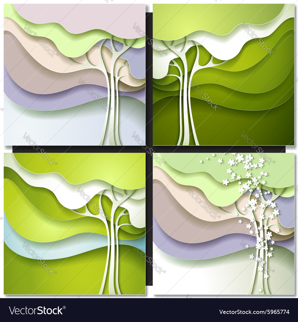 Abstract spring tree Royalty Free Vector Image