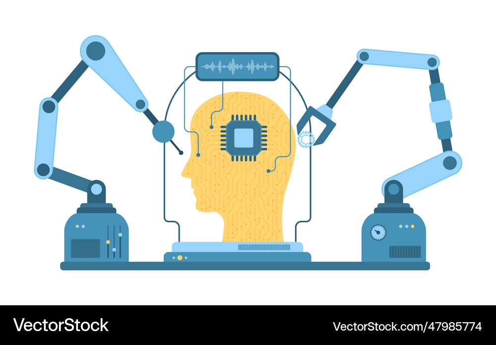Automation in industry smart manufacturing robot Vector Image