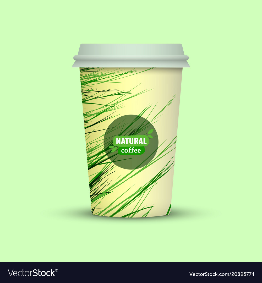 Coffee cup to go creative template Royalty Free Vector Image