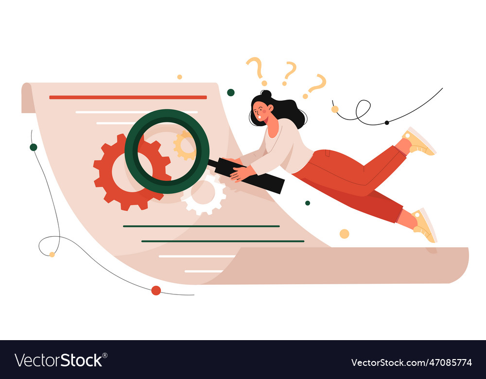 Document observation concept Royalty Free Vector Image