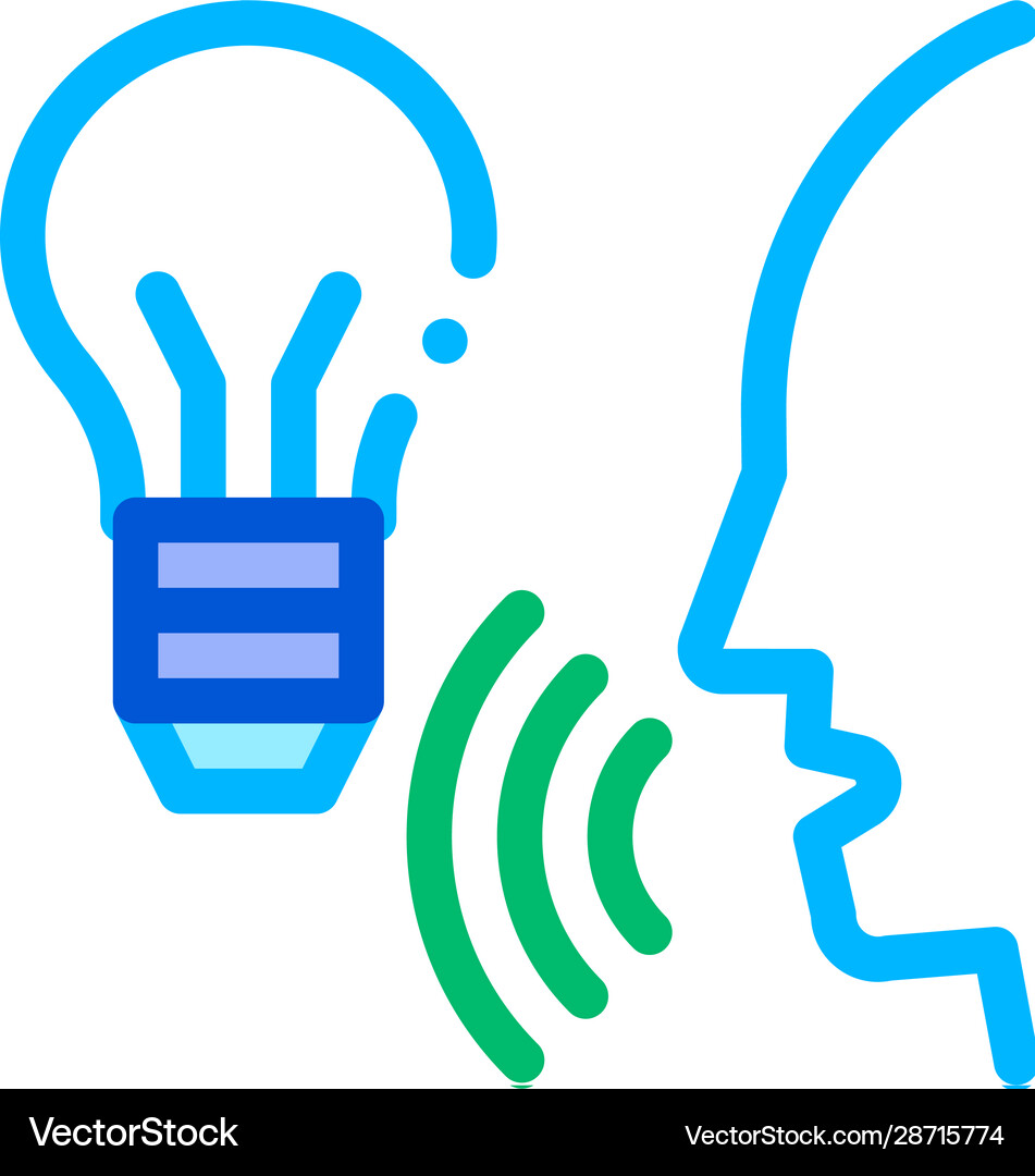 Lightbulb voice control icon Royalty Free Vector Image