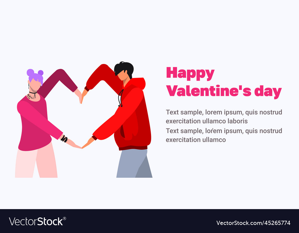 Love Couple With Heart Shaped Hands Gesture Vector Image