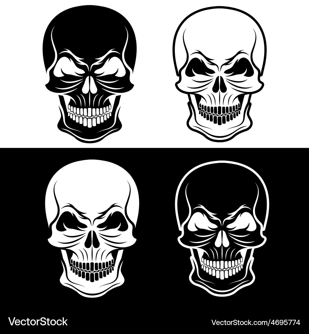 Set of skulls design template Royalty Free Vector Image