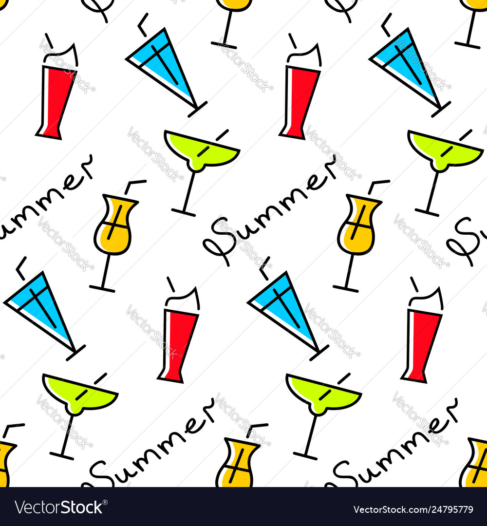 Drinks seamless pattern Royalty Free Vector Image