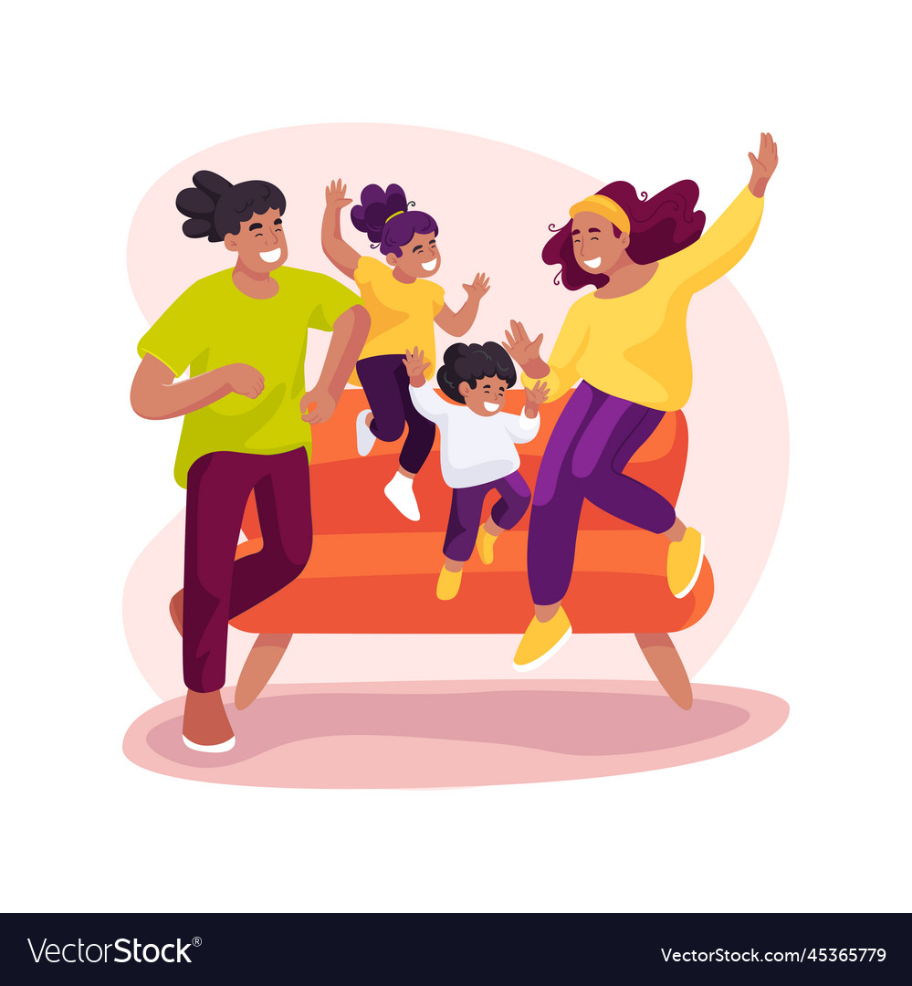 Family fun isolated cartoon Royalty Free Vector Image Family fun isolated cartoon Royalty Free Vector Image