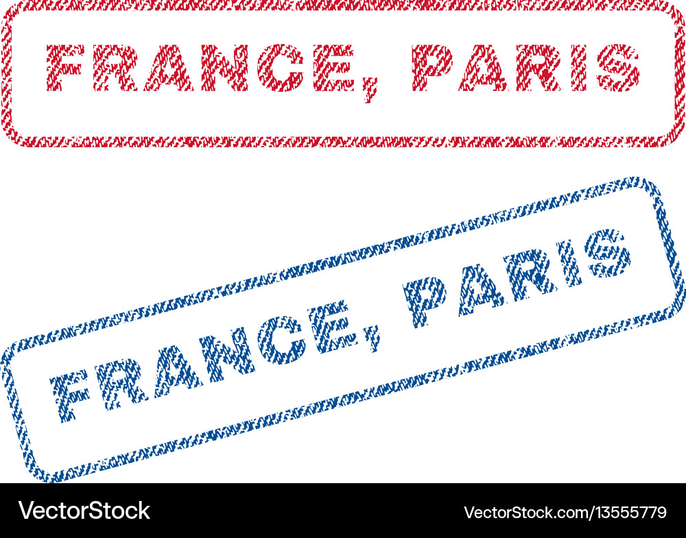 France paris textile stamps Royalty Free Vector Image