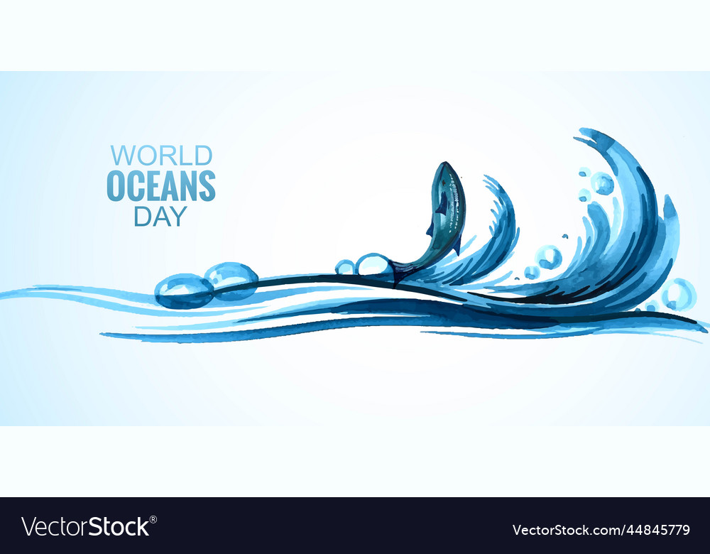 World Ocean Day Celebration Sea Wave Banner Design