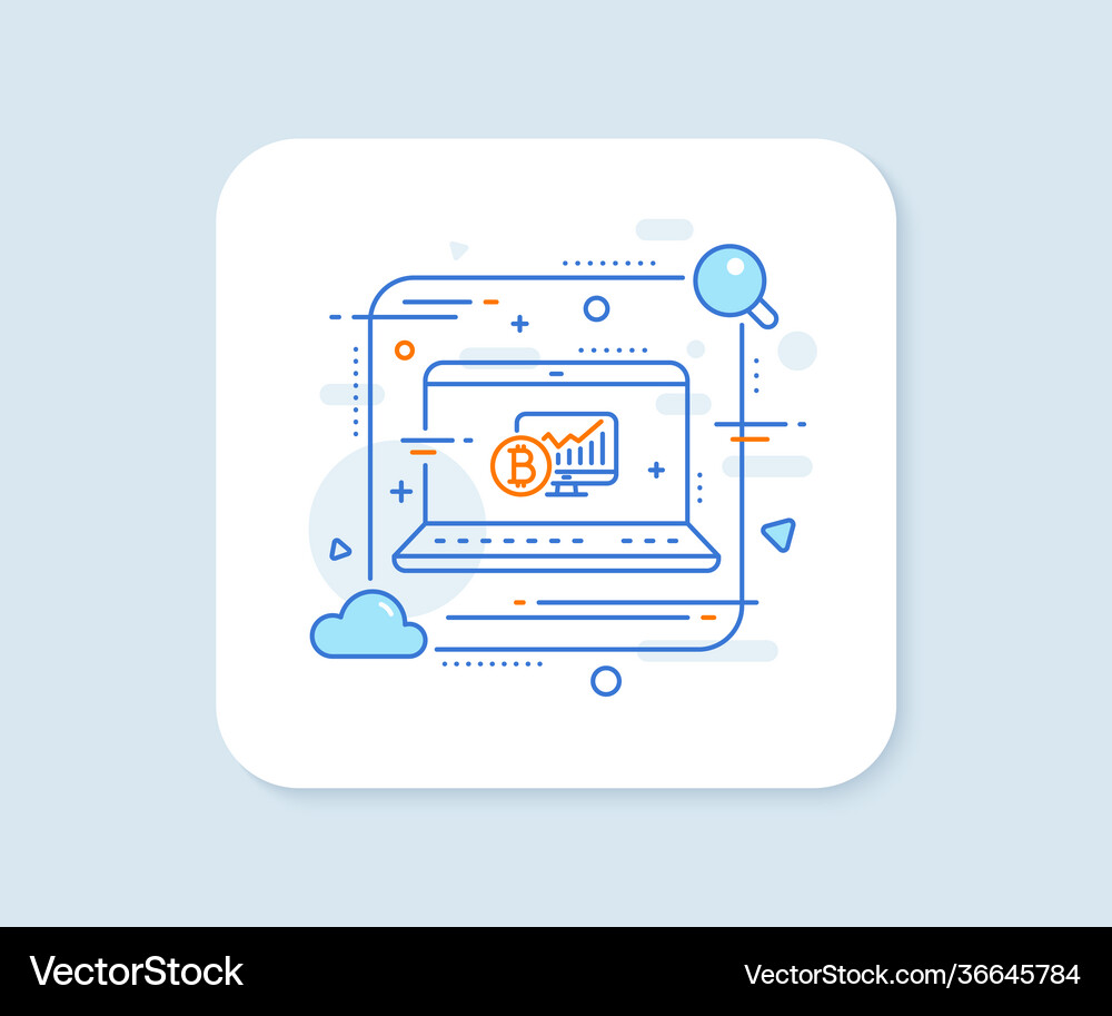 Bitcoin graph line icon cryptocurrency analytics Vector Image