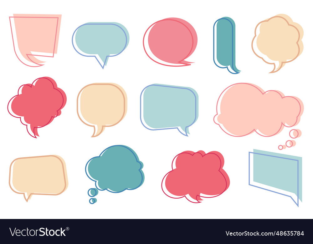 Bubbles for messages mega set elements in flat Vector Image