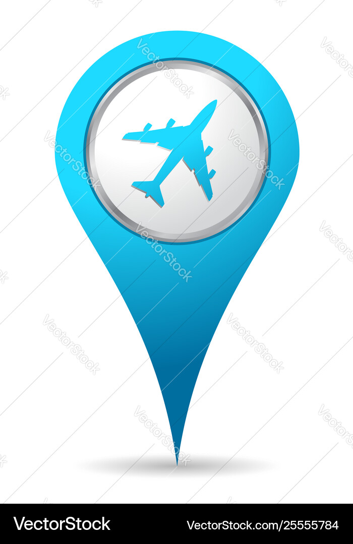 Location airplane icon Royalty Free Vector Image