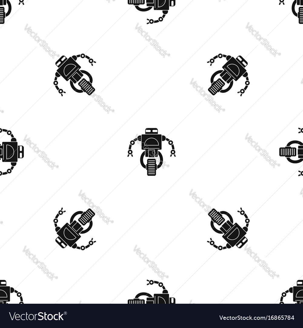 Machine robot pattern seamless black Royalty Free Vector