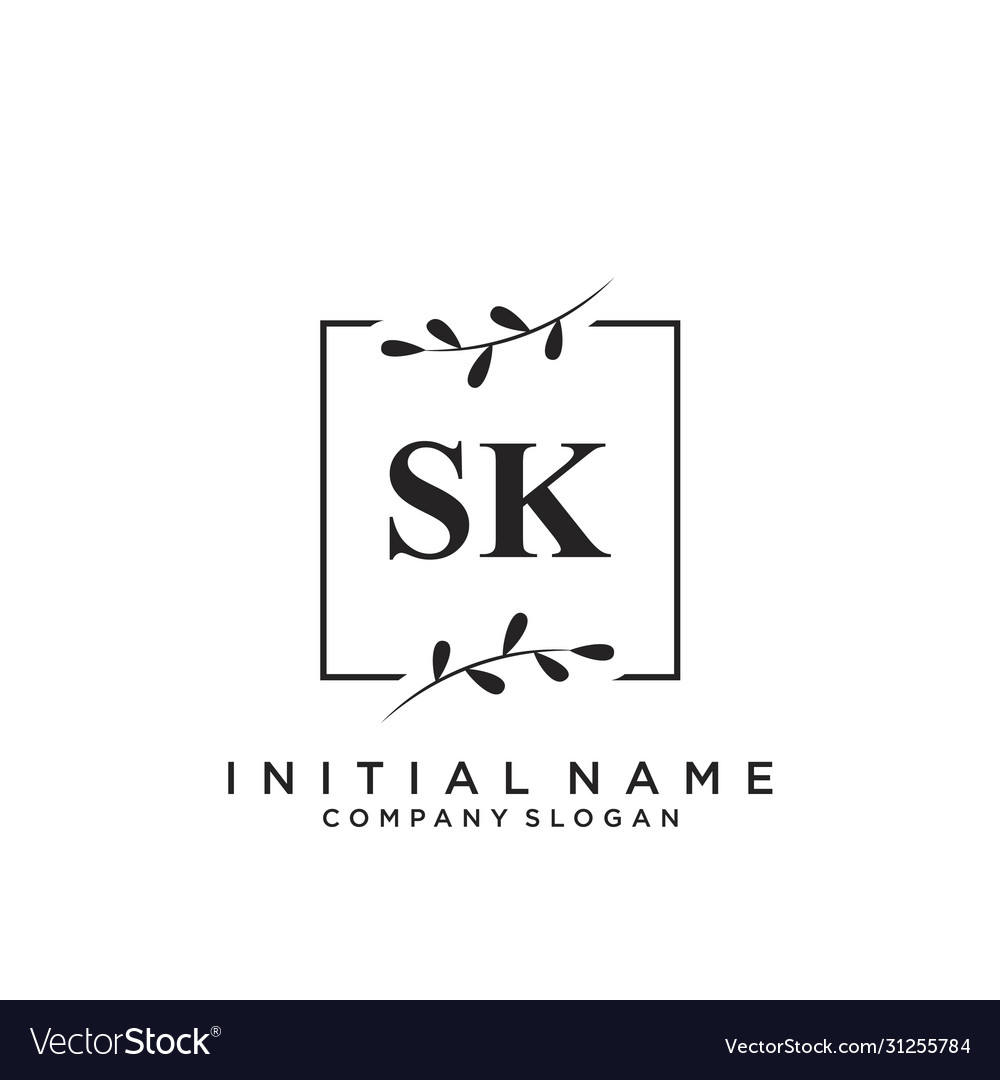 Sk initial handwriting logo design Royalty Free Vector Image Sk initial handwriting logo design Royalty Free Vector Image