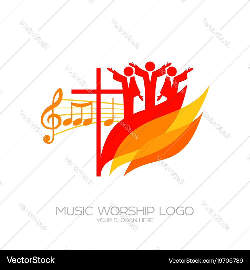 Believers worship jesus christ Royalty Free Vector Image