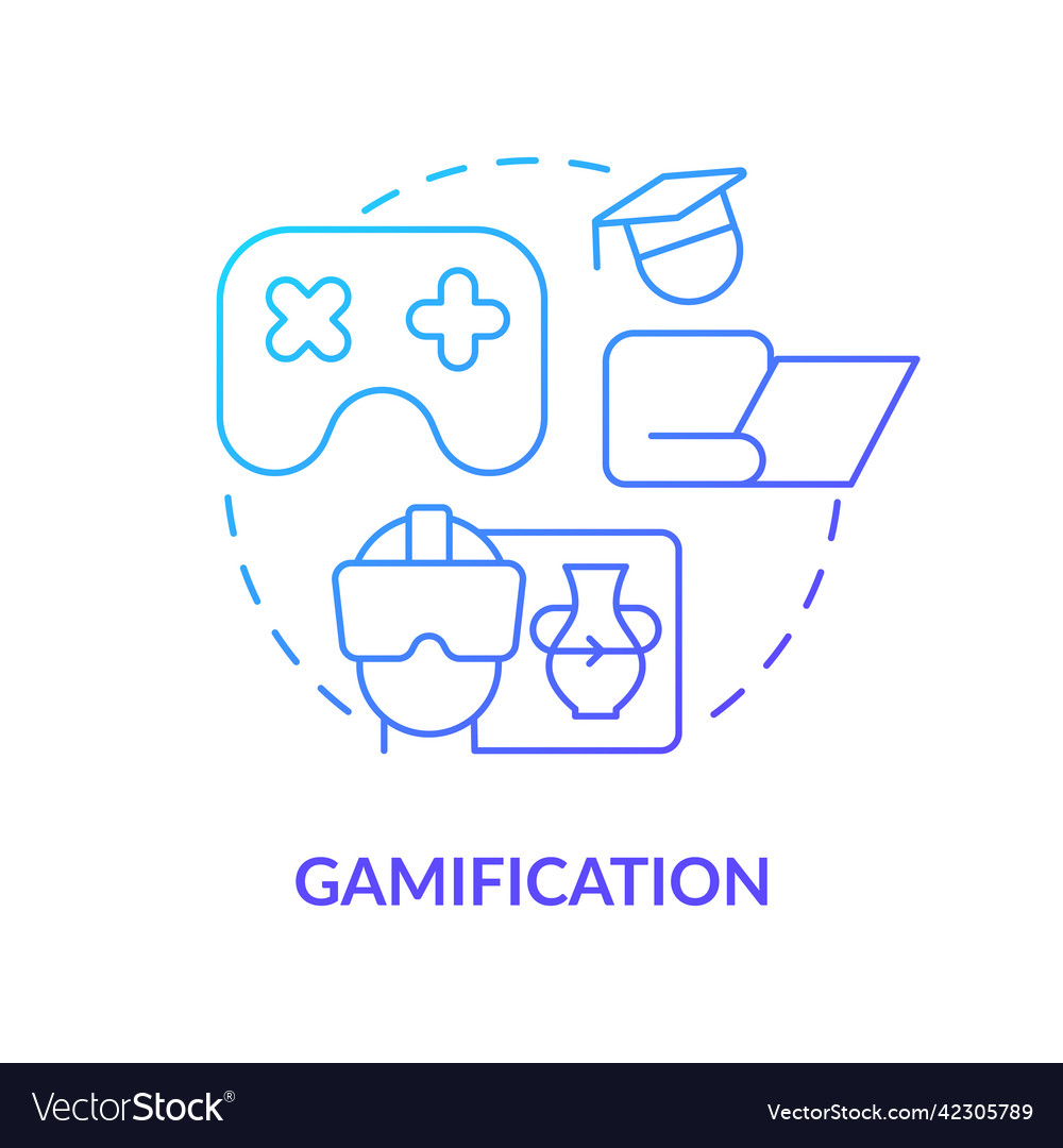 Gamification blue gradient concept icon Royalty Free Vector