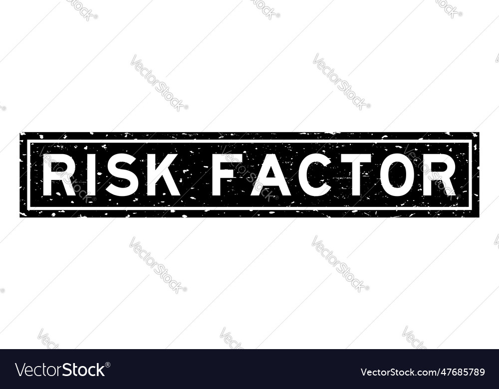 Grunge black risk factor word square rubber seal Vector Image