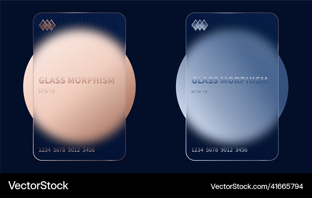 Glass morphism effect transparent frosted acrylic Vector Image